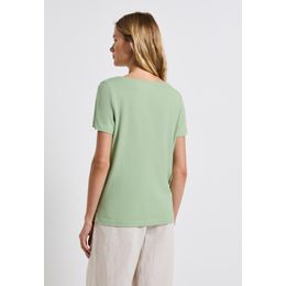 Street One Damen Shirttop, gr&uuml;n, Gr. 36, bedruckt, Obermaterial: 50% Baumwolle, 50% Modal, Tops, mit Wording Print