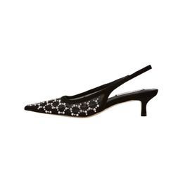 Steve Madden Damen Slingpumps "Steve Madden Pumps Lederimitat/Textil", Gr. 37, schwarz, Lederimitat, Textil, Schuhe