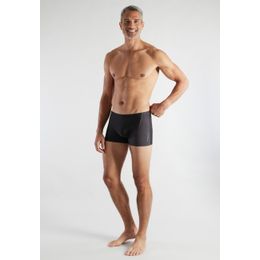 Badepants Bugatti, Herren, Gr. 5, N-Gr, schwarz, dunkel, uni, Microfaser, Obermaterial: 85% Polyester, 15% Elasthan, Badehosen, gemustert, basic, mit Logo, bequem
