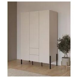 Kleiderschrank OTTO HOME "Jukon, moderner Kleiderschrank mit Metallf&uuml;&szlig;en", kaschmir, B:135cm H:210cm T:59,5cm, FSC-zertifizierter Holzwerkstoff, Melamin, Metall, Schr&auml;nke, Kleiderschrank, push to open Funktion, passend zur JUKON Serie, viel Stauraum