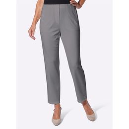 Inspirationen Damen Jerseyhosegrau, Gr. 52, unifarben, 76% Polyester, 20% Viskose, 4% Elasthan, Hosen