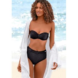 Sunseeker Damen B&uuml;gel-Bandeau-Bikini-Top "Loretta", schwarz, Gr. 42, Strukturmuster, strukturiert, unifarben, Microfaser, Polyamid, Bikini-Oberteile,