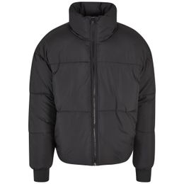 Winterjacke Urban Classics "Urban Classics Herren Short Big Puffer Jacket", Herren, Gr. L, schwarz, 100% Polyester, unifarben, oversize, Rundhals, Jacken Winterjacke