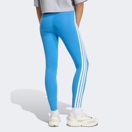Damen Trainingstights "W 3S SJ LEG"ray blau, wei&szlig;, normal, gr., Gr. S, adidas Sportswear, Obermaterial: 90% Baumwolle, 10% Elasthan, Hosen,
