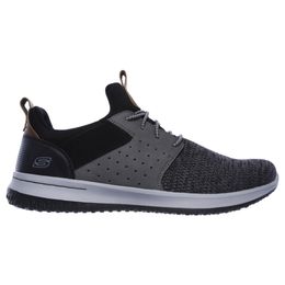 Skechers Herren Slip-On Sneaker "Delson-Camben", Gr. 44, schwarz, Lederimitat, Textil, Schuhe, Slipper, Freizeitschuh mit praktischem Gummizug