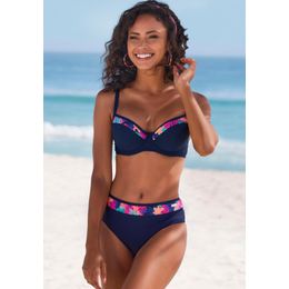 Lascana Damen Bikini-Hose, bunt, Gr. 44, bedruckt, Recycling-Polyamid, Badehosen, mit bedruckter Blende am Bund