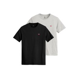 Levi's T-Shirt LEVI'S "T-Shirt Original Housemark Tee 2er Pack", Herren, Gr. M, bunt (schwarz, grau), Obermaterial: 100% Baumwolle CO., Shirts T-Shirt