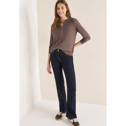 Cecil Damen Langarmshirturban taupe, Gr. XS, unifarben, Web, 48% Baumwolle, 48% Modal, 4% Elasthan, Shirts, aus Baumwolle mit Stretchante