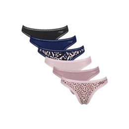 Sloggi Damen String "String GO Crush String C6P 6er Pack", Gr. L, bunt, Obermaterial: 95% Baumwolle CO. 5% Elasthan EL., Unterhosen