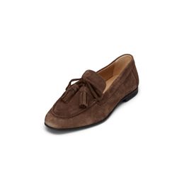 Marc O'Polo Loafer MARC O'POLO "mit Schleife und Quasten", Damen, Gr. 36, faded braun, Obermaterial: 100% Leder (Rind), unifarben, Schuhe Loafer