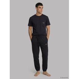 Jogger Pants "MONOGRAM SLEEP JOGGER PANT", Damen, Gr. S (48), N-Gr, schwarz, Web, Obermaterial: 95% Baumwolle, 5% Elasthan, Calvin Klein Underwear, unifarben, regular fit lang, Hosen, Regular fit mit elastischem Bund