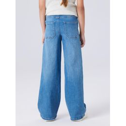 name it M&auml;dchen Weite Jeans "NKFPOLLY X-WIDE JEANS 3057-FR NOOS", blau, Gr. 152, leichte Abriebeffekte, Denim/Jeans, Obermaterial: 98% Baumwolle, 2%