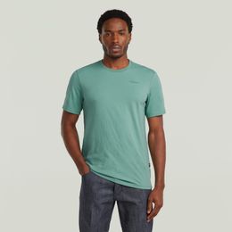 G-Star Raw G-STAR Herren T-Shirt "Slim Base"mineral blau, Gr. M, unifarben, Jersey, Obermaterial: 95% Baumwolle, 5% Elasthan, Shirts, mit Rundhals, Baumwollmix