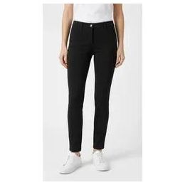 Stoffhose MAC "SLIM", Damen, Gr. 38, L&auml;nge 28, schwarz, Jersey, Obermaterial: 63% Viskose, 33% Polyamid, 4% Elasthan, unifarben, slim fit kn&ouml;chellang, Hosen Stoffhose, Sommerhose im Five-Pocket Style