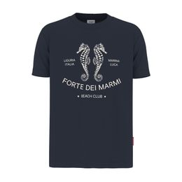 JOOP! JOOP JEANS Herren Kurzarmshirt "Almir", blau, Gr. S, bedruckt, gemustert, mehrfarbig, Single Jersey, Obermaterial: 100% Baumwolle, Shirts, mit
