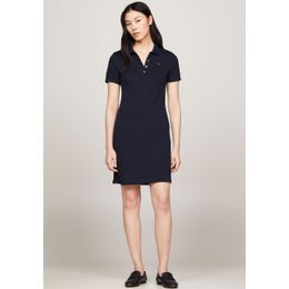 Tommy Hilfiger Damen Polokleid "1985 POLO DRESS SHORT SLEEVE", blau, Gr. XL, unifarben, Piqu&eacute;, Obermaterial: 97% Baumwolle, 3% Elasthan, Kleider,