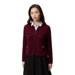 GOBI Cashmere Strickjacke 'Textured Knit Cashmere Jacket-Style Cardigan' Damen Gr&ouml;&szlig;e XL bordeaux