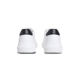 Damen Plateausneaker "CHUNKY CUPSOLE MONO LTH WN", Calvin Klein Jeans, Gr. 41, schwarz-wei&szlig;, Leder, unifarben mit Farbeinsatz, Schuhe, Schn&uuml;rschuh,