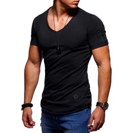 behype Herren T-Shirt "KANE", schwarz, Gr. XXL, unifarben, 100% Baumwolle, Shirts, mit modernem V-Ausschnitt
