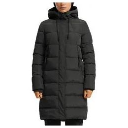 Steppjacke QS, Damen, Gr. M, schwarz, Steppware, Obermaterial: 100% Polyester. Futter: 100% Polyester, unifarben, gerade kniebedeckend, Rundhals, Flachstrickb&uuml;ndchen, Jacken Steppjacke, lang, mit Kapuze
