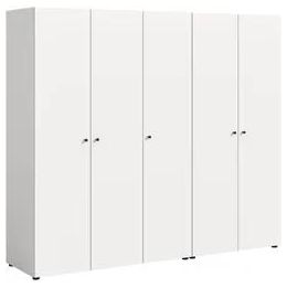 Kleiderschrank Home Affaire "BILLINGS, TOPSELLER, Schlafzimmerschrank, Schrank, Garderobenschrank", wei&szlig;, B:200cm H:176cm T:51cm, FSC-zertifizierter Holzwerkstoff, Schr&auml;nke, Kleiderschrank, Breite 200cm, wei&szlig;, 5-t&uuml;rig, inkl. 2 Kleiderstangen und 5 Ablageb&ouml;den