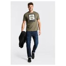 T-Shirt Timberland "STACK LOGO Colored Short Sleeve Tee", Herren, Gr. M, leaf gr&uuml;n, Jersey, Obermaterial: 100% Baumwolle, Rundhals, Shirts T-Shirt, UNISEX