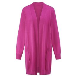 Emilia Lay - Long-Strickjacke, pink, Gr. 56 / 3XL - Baumwolle