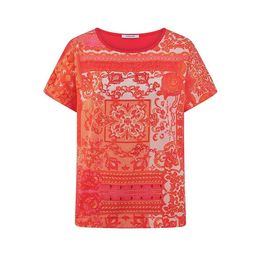 Peter Hahn - Blusen-Shirt mit Rundhals-Ausschnitt, orange, Gr. 42 / M