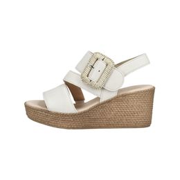 Gabor Damen Keilsandalette "Gabor Sandalen Glattleder", Gr. 38,5, wei&szlig;, Glattleder, Schuhe