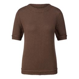 Peter Hahn - Rundhals-Pullover, braun, Gr. 42 / M - Baumwolle