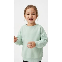 Sweatshirt KIDS Only "KOGSWEAT L/S CREW OVERSIZE SWT NOOS", M&auml;dchen, Gr. 110/116, aqua foam, Sweatware, Obermaterial: 60% Baumwolle, 40% Polyester, unifarben, Basic, loose fit h&uuml;ftlang, Rundhals, Rippb&uuml;ndchen, Sweatshirts Sweatshirt