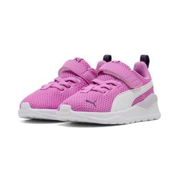 Sneaker Puma "ANZARUN LITE AC INF", Kinder, Gr. 24, mauve pop, Puma wei&szlig;, deep plum, Textil, Schuhe Sneaker, mit Klettverschluss, mit CMEVA-D&auml;mpfung, aus Textil