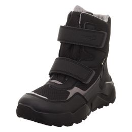 Superfit M&auml;dchen Winterboots "ROCKET WMS: Weit", Gr. 35schwarz, Lederimitat, Polyester, Schuhe, Klettstiefel mit Schurwolle und GORE-TEX,