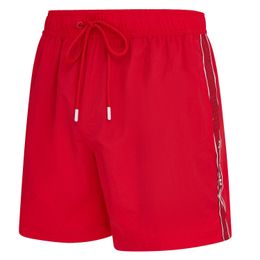 Badeshorts Reebok "Tanner", Herren, Gr. M, N-Gr, vector rot, Microfaser, Obermaterial: 100% Polyamid, Badehosen Badeshorts, mit seitlichen Taschen und Logoschriftzug