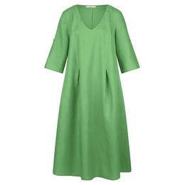 Emilia Lay - Kleid mit V-Ausschnitt, gr&uuml;n, Gr. 46 / L - Leinen