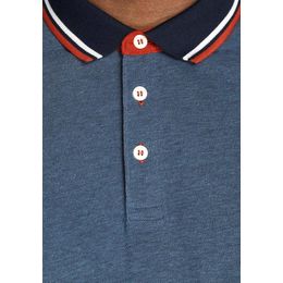 Jack & Jones PlusSize Herren Poloshirt "JJEPAULOS POLO SS NOOS PLS", blau, Gr. XXXL, JACK & JONES PLUSSIZE, unifarben, Piqu&eacute;, Obermaterial: 100% Baumwolle, Shirts,