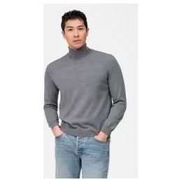 Rollkragenpullover OLYMP "OLYMP Casual Strick", Herren, Gr. XXL, silbergrau, 100% Schurwolle, Pullover Rollkragenpullover