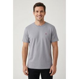 T-Shirt Napapijri "SALIS SS SUM SHARK SKIN HCB", Herren, Gr. XL, shark skin hcb, Obermaterial: 100% Baumwolle, Rundhals, Shirts T-Shirt, Kurzarm, f&uuml;r sportliche und sommerliche Anl&auml;sse, Rundhalsausschnitt