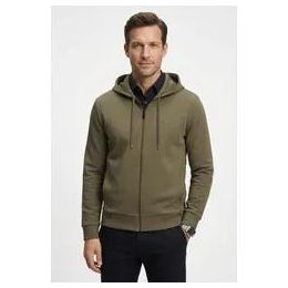 Kapuzensweatjacke BOSS Green "Saggy", Herren, Gr. M, gr&uuml;n (schwarz beige257), Sweatware, Obermaterial: 95% Baumwolle, 5% Elasthan, regular fit h&uuml;ftlang, hoch geschlossener Ausschnitt, weit elastischer Bund, Sweatjacken, mit BOSS Aufdruck