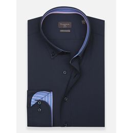 7camicie Businesshemd 'Leonardo Sport Poplin Stretch Man Shirt Black' Herren Gr&ouml;&szlig;e 37 blau