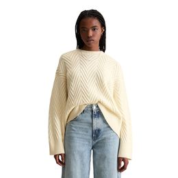 Marc O'Polo Damen Strickpullover "aus weichem Schurwolle-Mix", wei&szlig;, Gr. M, MARC O'POLO DENIM, unifarben, Obermaterial: 70% Schurwolle, 30% Polyacryl, Pullover