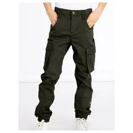 Cargohose name it "NKMRYAN &ndash; f&uuml;r Jungen mit verstellbarem Bund und Stretchkomfort", M&auml;dchen, Gr. 128, N-Gr, gr&uuml;n (rosin), Twill, Obermaterial: 98% Baumwolle, 2% Elasthan, unifarben, regular fit kn&ouml;chellang, Hosen Cargohose, unifarben, casual, regular fit, Twill