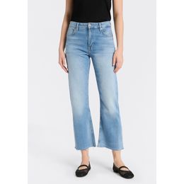 BOSS Orange Damen 7/8-Jeans "SOFT KICK FLARE 2.0 Premium Damenmode"bright blau 435, Gr. 34, unifarben, Denim/Jeans, Obermaterial: 99% Baumwolle, 1%