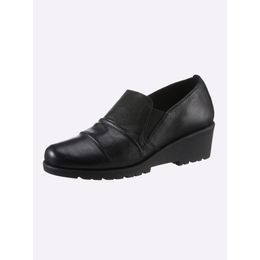 Damen Slipper, Gr. 39, schwarz, Glattleder, Schuhe