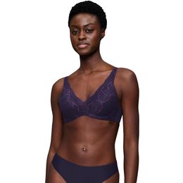 Triumph Damen B&uuml;gel-BH "Body Make-Up Illusion Lace", Gr. 70, blau, Microtouch, Obermaterial: 51% Polyamid, 35% Polyester, 14% Elasthan, BHs, mit