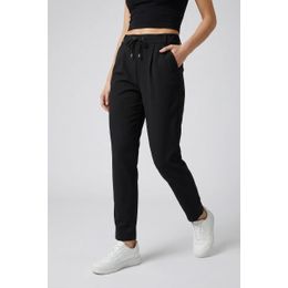 Jogger Pants Only "ONLJAZ PULL-UP PANT TLR ZLO", Damen, Gr. XS, L&auml;nge 32, schwarz, Milano Rib, Obermaterial: 100% Polyester, unifarben, regular fit normal, Hosen, mit Kordelzug
