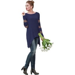 Damen Rundhalsshirt "Shirt", blau, Gr. 50, Rick Cardona BY HEINE, unifarben, 95% Viskose, 5% Elasthan, Shirts