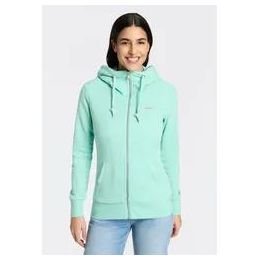 Kapuzensweatjacke Ragwear "NESKIA ZIP A O", Damen, Gr. L, mint, Sweatware, Obermaterial: 70% Baumwolle, 30% Polyester, gemustert, normal, Rundhals, Rippb&uuml;ndchen, Sweatjacken, mit Kordelzug und Logo am &Auml;rmel