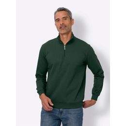 CLASSIC Herren Langarmshirt "Sweatshirt", gr&uuml;n, Gr. 52, unifarben, 50% Baumwolle, 50% Polyester, Shirts