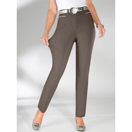 Stehmann Damen Thermohose, grau, Gr. 40, unifarben, 76% Viskose, 21% Polyamid, 3% Elasthan, Hosen